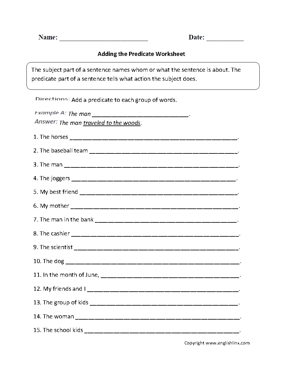 Free Printable Grammar Worksheets For Highschool Students