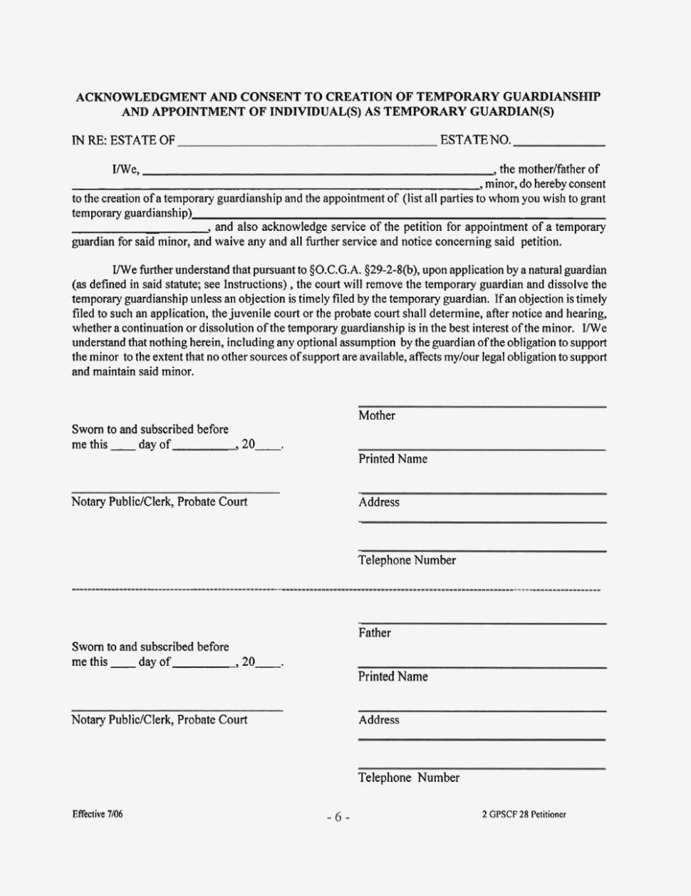Sss Affidavit Of Guardianship Kansas Temporary Guardianship Forms Vrogue